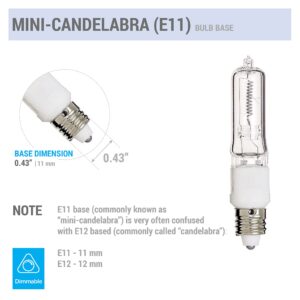 (Pack Of 4) Q250CL/MC - 250 Watt JD T4 E11 Mini Candelabra Base 120V Clear Light Bulbs