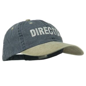 e4Hats.com Movie Director Embroidered Washed Two Tone Cap - Navy Khaki OSFM