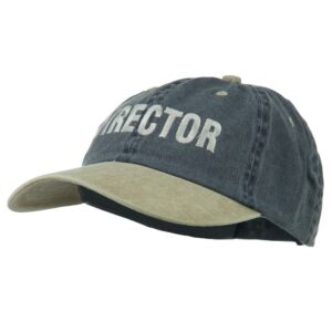 e4Hats.com Movie Director Embroidered Washed Two Tone Cap - Navy Khaki OSFM