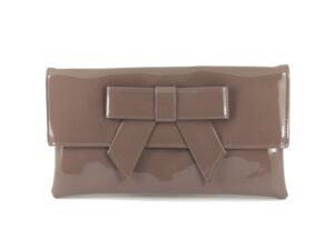 loni womens cute patent faux leather clutch bag/shoulder bag in cafe latte beige