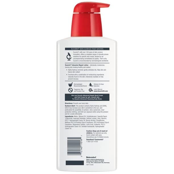 Eucerin Intensive Repair Enriched Lotion, 16.9 Fl Oz (Pack of 1)