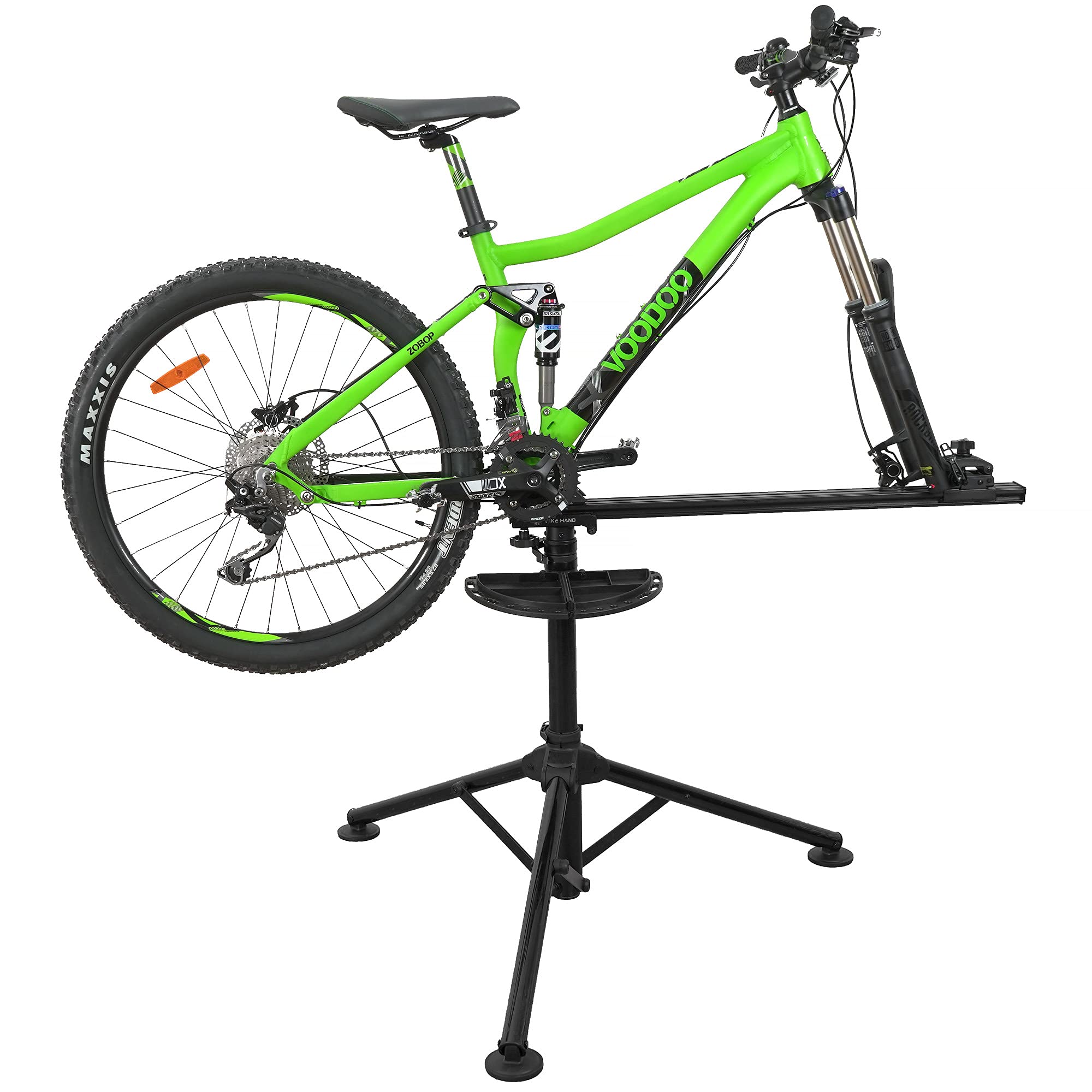 BIKEHAND Bicycle Repair Mechanics Workstand -for Home or Professional Team Use - Mountain or Road Bike Maintenance with Plate Tools Holder - Aluminum Pro Sports