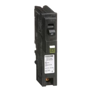 square d - hom120pcafic homeline circuit breaker, 20-amp, 120v, 1-pole cafci , plug-on neutral