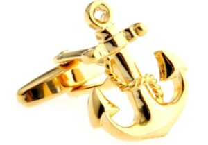 mrcuff anchor usn pair of cufflinks in a presentation gift box & polishing cloth