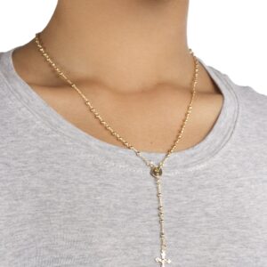 JOTW Gold Overlay 18" Pendant Necklace (Jesus On The Cross Pendant & Open Arms Charm)