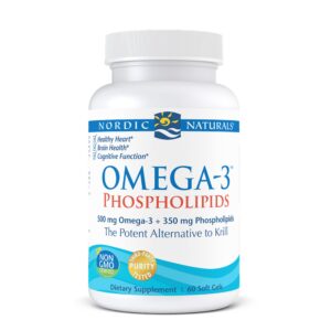 nordic naturals omega-3 phospholipids, unflavored - 60 soft gels - 500 mg omega-3 & 350 mg phospholipids - heart & brain health - small, easy-to-swallow soft gels - non-gmo - 30 servings