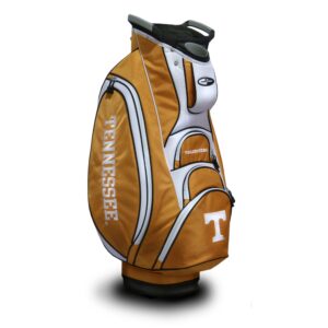 team golf ncaa tennessee volunteers victory golf cart bag, 10-way top with integrated dual handle & external putter well, cooler pocket, padded strap, umbrella holder & removable rain hood