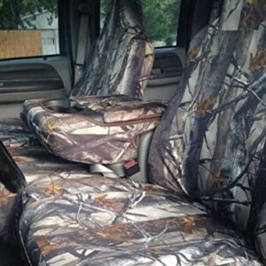 Durafit Seat Covers | FD77 XD3-C | 2002-2007 Ford F250-F550 Front/Back Car Seat Cover in XD3 Camo Endura Fabric | Front 40/20/40 High Back | Rear is Solid Bench | Not for 60/40 Double Cab only