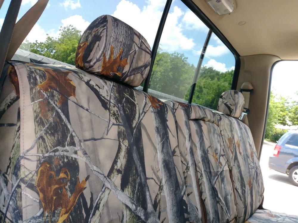 Durafit Seat Covers | FD77 XD3-C | 2002-2007 Ford F250-F550 Front/Back Car Seat Cover in XD3 Camo Endura Fabric | Front 40/20/40 High Back | Rear is Solid Bench | Not for 60/40 Double Cab only