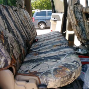 Durafit Seat Covers | FD77 XD3-C | 2002-2007 Ford F250-F550 Front/Back Car Seat Cover in XD3 Camo Endura Fabric | Front 40/20/40 High Back | Rear is Solid Bench | Not for 60/40 Double Cab only