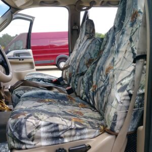 Durafit Seat Covers | FD77 XD3-C | 2002-2007 Ford F250-F550 Front/Back Car Seat Cover in XD3 Camo Endura Fabric | Front 40/20/40 High Back | Rear is Solid Bench | Not for 60/40 Double Cab only