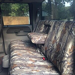 Durafit Seat Covers | FD77 XD3-C | 2002-2007 Ford F250-F550 Front/Back Car Seat Cover in XD3 Camo Endura Fabric | Front 40/20/40 High Back | Rear is Solid Bench | Not for 60/40 Double Cab only