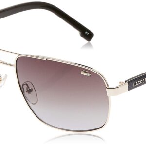 Lacoste Men's L162S Rectangular Sunglasses, Gold/Brown, 61 mm