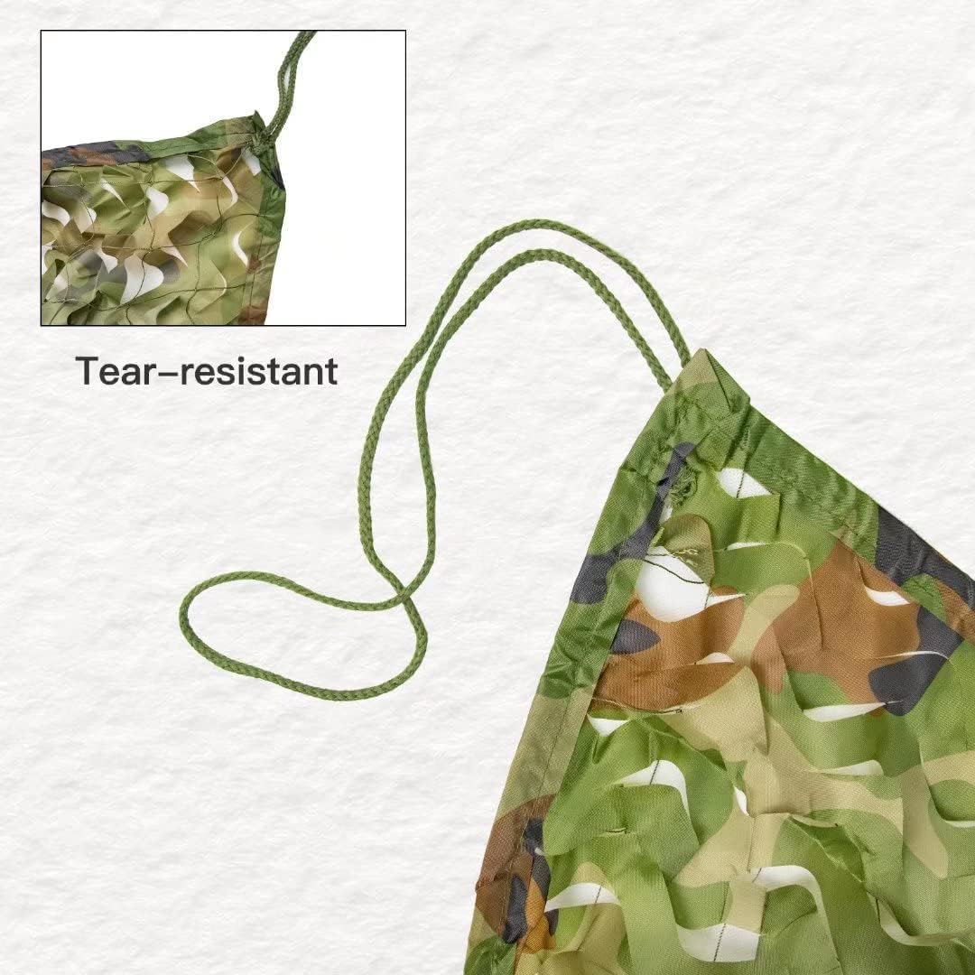 LOOGU Custom Woodland Camo Netting Camping Military Hunting Camouflage Net (150D Polyester, 7x26ft)