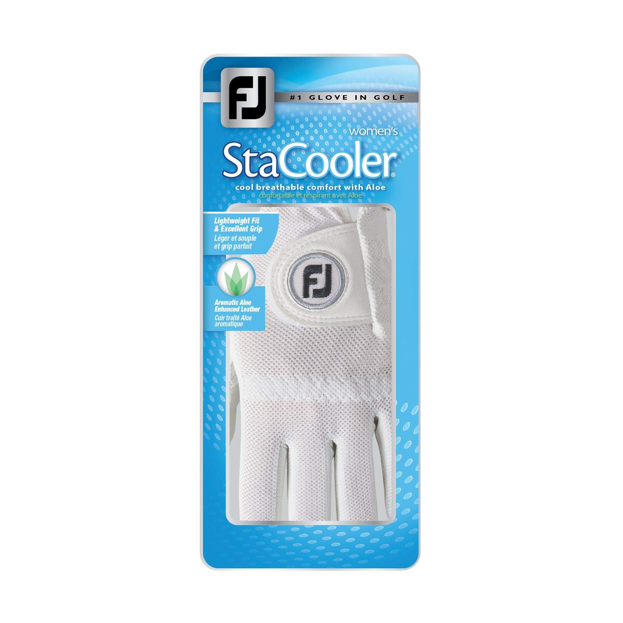 FootJoy Women's StaCooler Golf Glove, Pearl Large, Worn on Left Hand