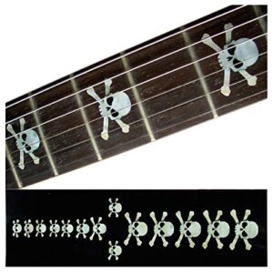 inlay sticker fretboard position marker for guitars and bass skulls white pearl