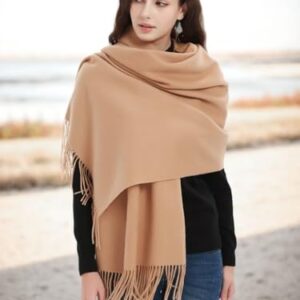 Novawo Wool Shawl Large Thick Pashmina Travel Scarf Winter Wraps for Women