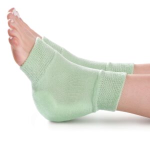 medline knit elastic heel/elbow protectors, one size, green