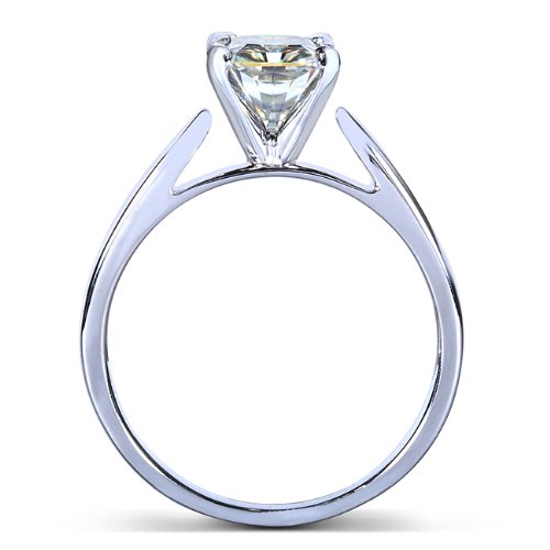 Kobelli Round Moissanite Solitaire Engagement Ring 1 CTW 14k White Gold, Size 7, White Gold