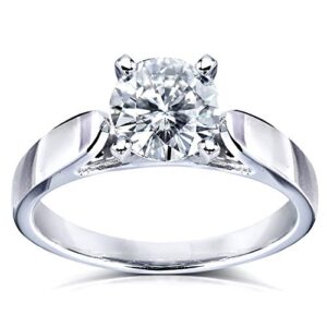 kobelli round moissanite solitaire engagement ring 1 ctw 14k white gold, size 7, white gold