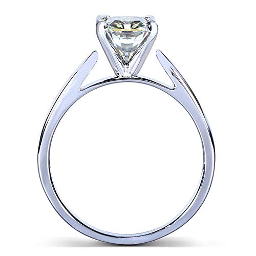 Kobelli Round Moissanite Solitaire Engagement Ring 1 CTW 14k White Gold, Size 7, White Gold