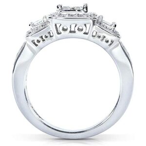 Kobelli Princess Diamond Wedding Ring Set 1 1/6 carat (ctw) in 14k White Gold, Size 8, White Gold