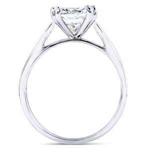 Kobelli Cushion-cut Moissanite Solitaire Engagement Ring 2 CTW 14k White Gold, Size 7