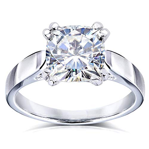 Kobelli Cushion-cut Moissanite Solitaire Engagement Ring 2 CTW 14k White Gold, Size 7