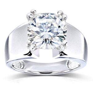 kobelli cushion-cut moissanite solitaire engagement ring 2 4/5 ctw 14k white gold, size 9, white gold