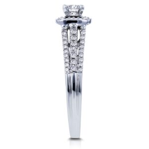 Kobelli Diamond Engagement Ring 1/2 Carat TDW Multirow Halo 14k White Gold