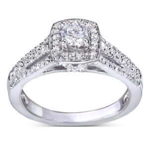 Kobelli Diamond Engagement Ring 1/2 Carat TDW Multirow Halo 14k White Gold