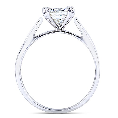 Kobelli Cushion-cut Moissanite Solitaire Engagement Ring 1 1/10 Carat 14k White Gold, Size 6.5