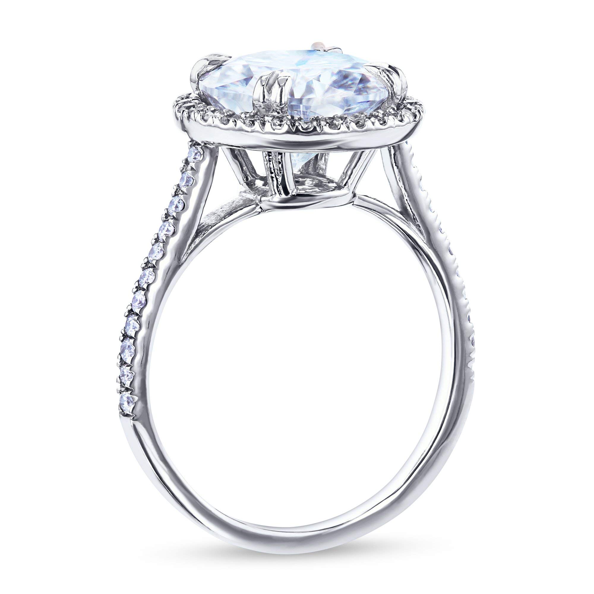 Kobelli Round-cut Moissanite Engagement Ring 3 1/3 CTW 14k White Gold (9.5mm), Size 4, White Gold