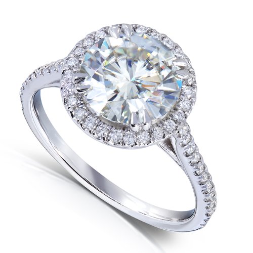 Kobelli Round-cut Moissanite Engagement Ring 2 CTW 14k White Gold (8.0mm), Size 5, White Gold