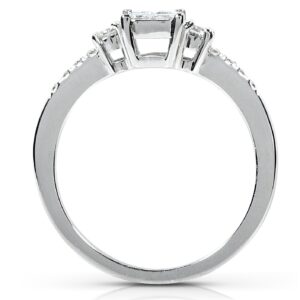 Kobelli Diamond Engagement Ring and Wedding Band Set 1/2 carat (ctw) in 14k White Gold (3 Piece Set), Size 8, White Gold