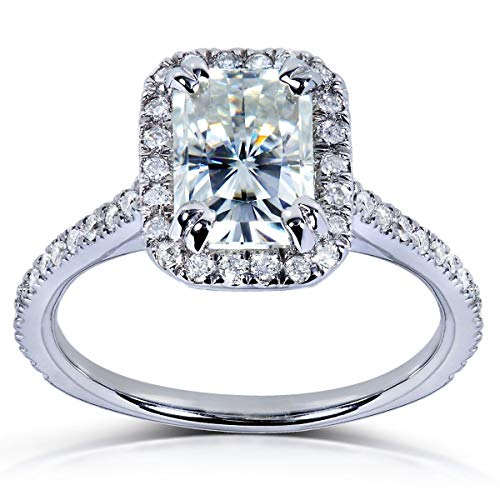 Kobelli Radiant-cut Moissanite Engagement Ring 1 2/5 CTW 14k White Gold, Size 9, White Gold