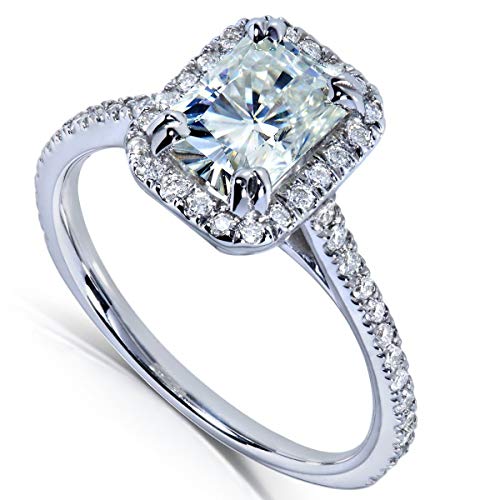 Kobelli Radiant-cut Moissanite Engagement Ring 1 2/5 CTW 14k White Gold, Size 9, White Gold