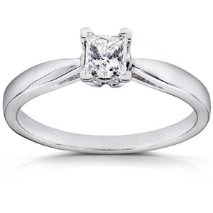 kobelli diamond solitaire engagement ring 1/4 carat (ctw) in 14k white gold, size 6, white gold