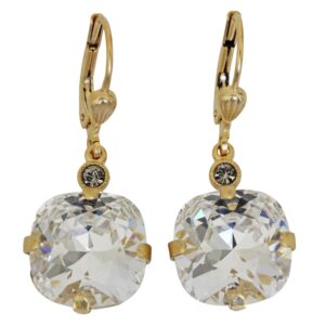 catherine popesco goldtone crystal round earrings, clear crystal 6556g