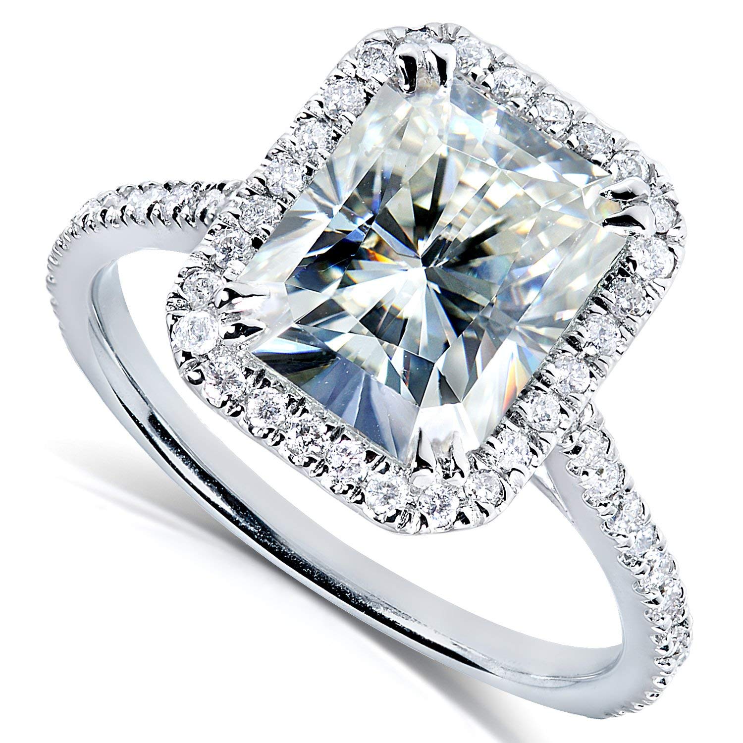 Kobelli Radiant-cut Moissanite Engagement Ring 3 CTW 14k White Gold, Size 5.5, White Gold