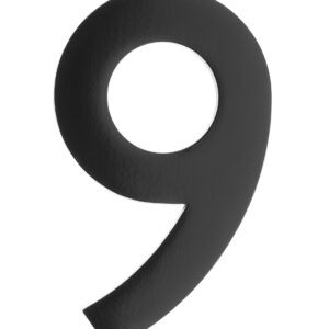 Architectural Mailboxes 3582B-9 4 inch Solid Brass Floating House Number, 1 Count (Pack of 1), Black