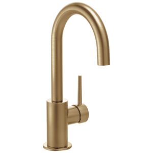 delta faucet trinsic gold bar faucet, gold bar sink faucet single hole, wet bar faucets single hole, prep sink faucet, faucet for bar sink, gold kitchen faucet, champagne bronze 1959lf-cz