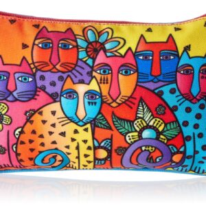 Laurel Burch Cosmetic Bag Set, Feline Clan, 3-Pack