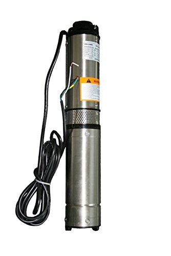 Hallmark Industries MA0343X-4 Deep Well Submersible Pump, 1/2 hp, 110V, 60 Hz, 25 GPM, 150' Head, Stainless Steel, 4"