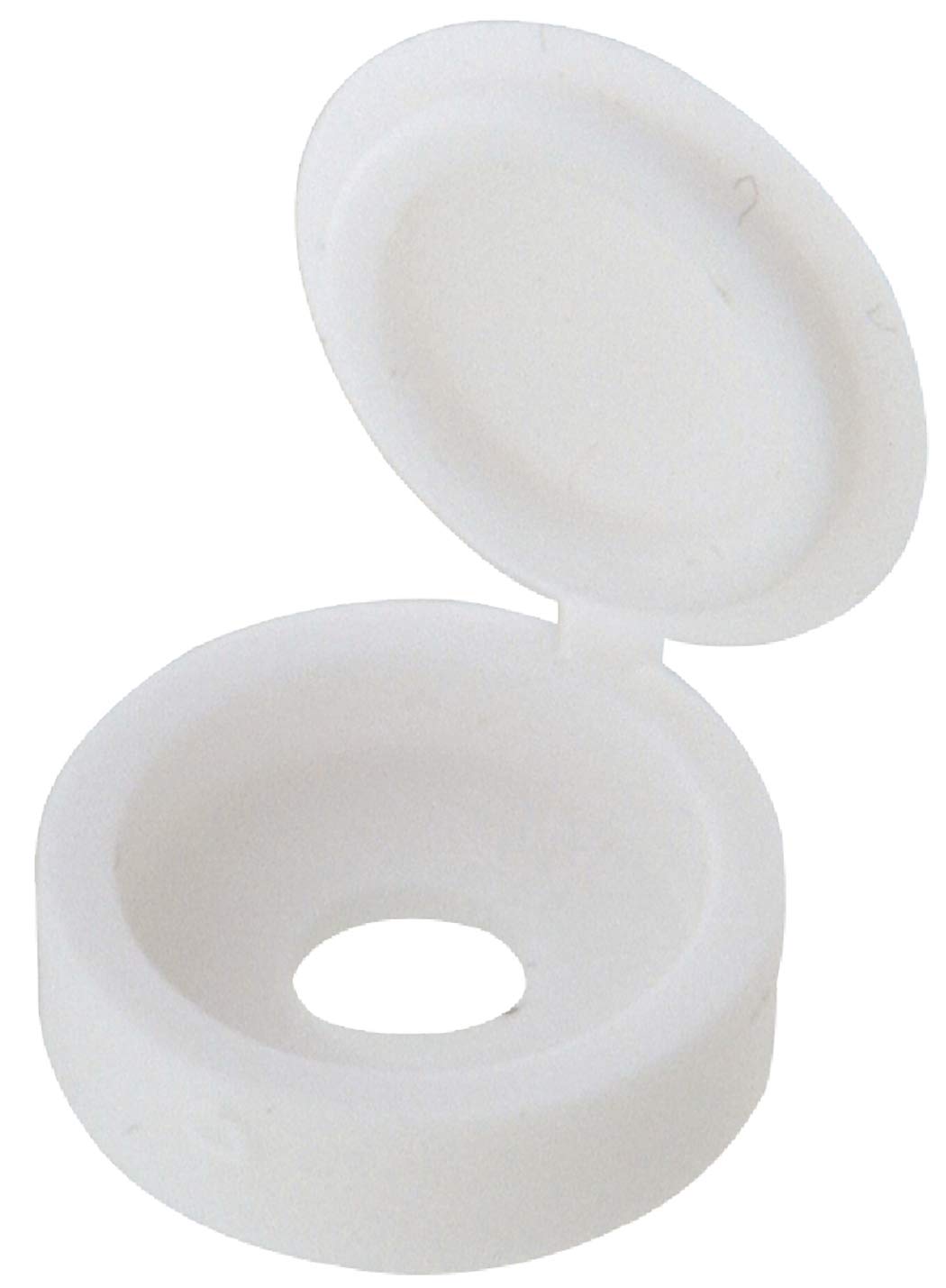 The Hillman Group 59045 Hinge Screw Cover Number 8/Number 10, White , 15-Pack