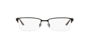 ralph by ralph lauren men's rl5089 rectangular prescription eyewear frames, semi-shiny black/demo lens, 54 mm