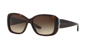 ralph by ralph lauren women's rl8127b rectangular sunglasses, dark havana/brown gradient, 55 mm