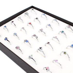 woman wholesale lots 30pcs rhinestone assorted silver plated ring