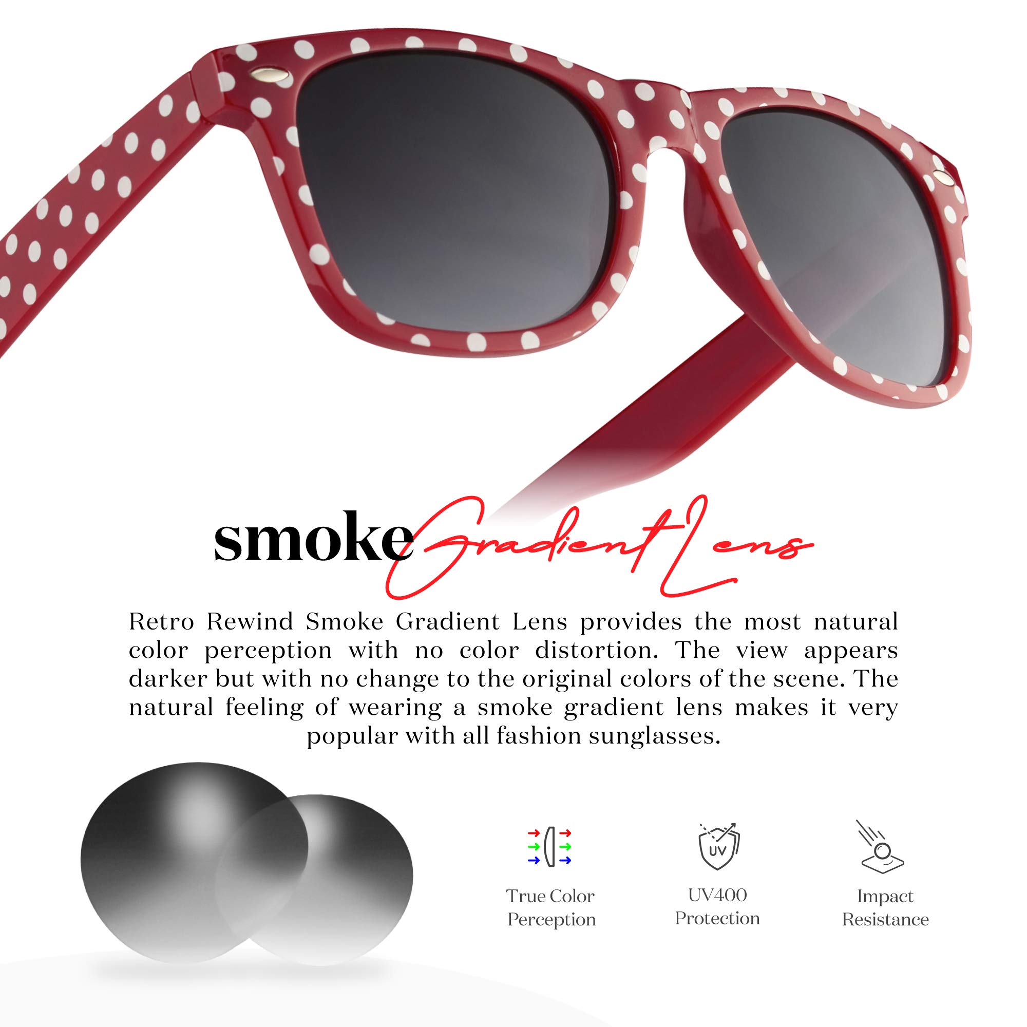 Retro Rewind Polka Dot Vintage Fashion Sunglasses for Women UV400 Trendy Fun Print Sun Glasses