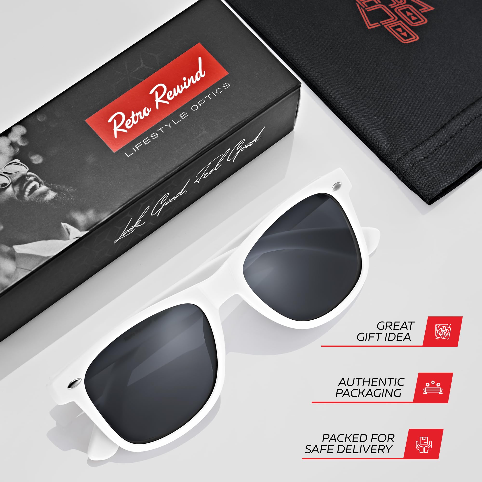 Retro Rewind Classic Sunglasses, White | Smoke Polarized